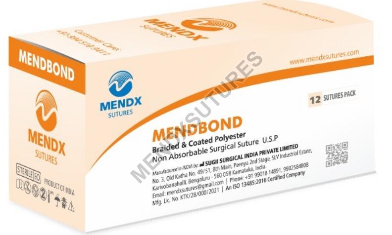 MENDBOND Braided Coated Polyester Non Absorbable Surgical Sutures ...