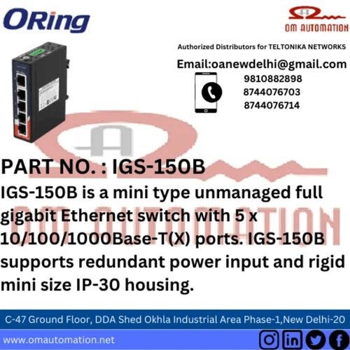 ORING IGS-1042GPA Industrial 6-port Slim Type Unmanaged Gigabit ...