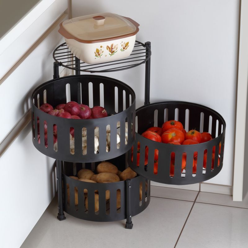 Round Fruit & Vegetable Kitchen Trolley Manufacturer, Exporter from Rajkot